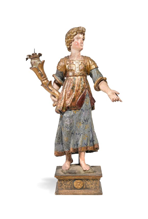 Bonhams : A Pair of Northern European Baroque polychrome decorated ...