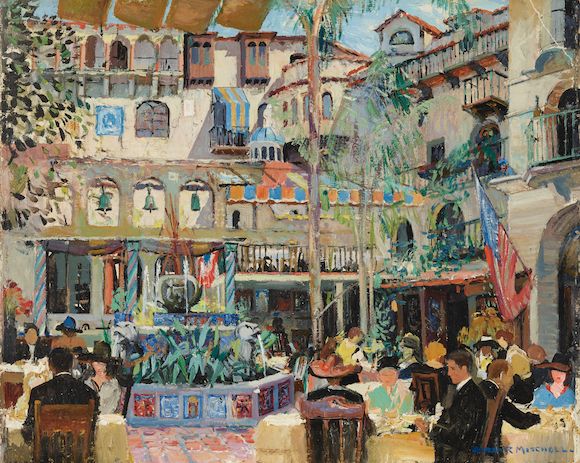 Bonhams : Alfred R. Mitchell (1888-1972) Mission Inn Court 13 x 16 1 ...