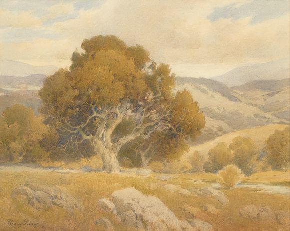 Bonhams : Percy Gray (1869-1952) The old oak tree 16 x 20in overall: 25 ...