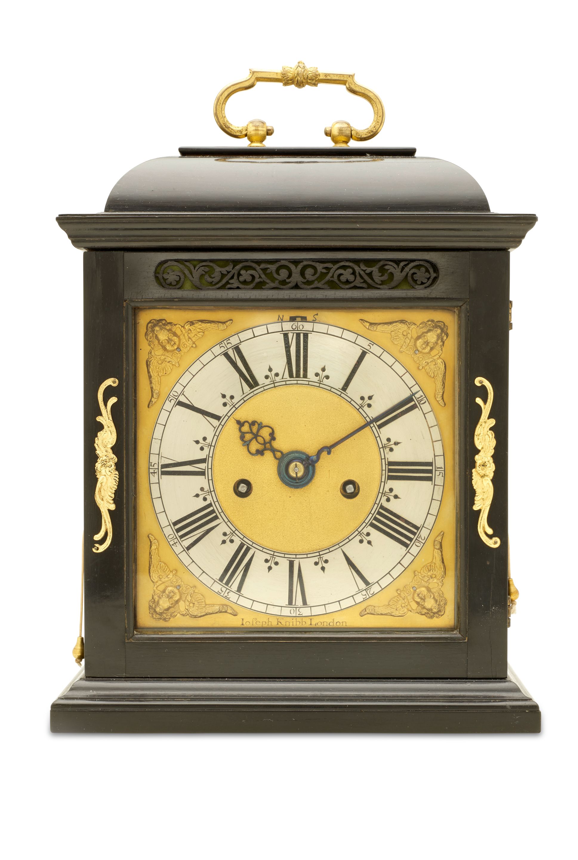 Bonhams : A quarter repeating ebony table clock Joseph Knibb, London ...