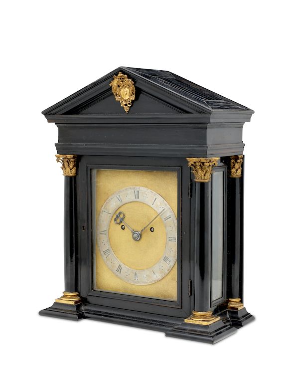 Bonhams : An early pendulum table clock in a custom made ebonized ...