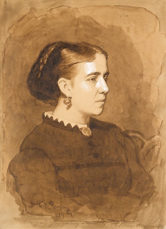 Bonhams : Ilya Efimovich Repin (Russian, 1844-1930) Portrait of a young ...