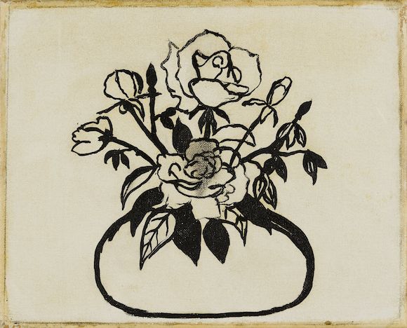 Bonhams : Horace Pippin (1888-1946) Flowers 8 1/4 x 10in (Painted in 1946.)