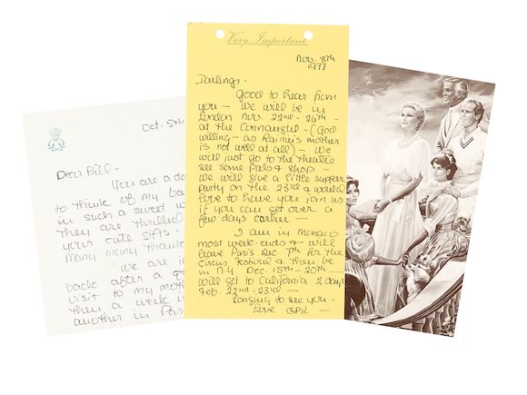 Bonhams : A Grace Kelly archive of letters to William Allyn