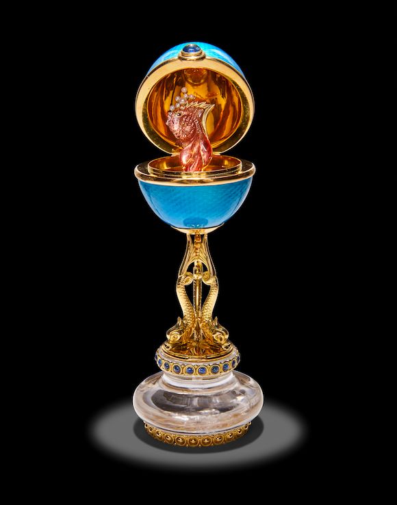Bonhams : Enamel and Gem-set Egg-creation--"Goldfish" by Manfred Wild