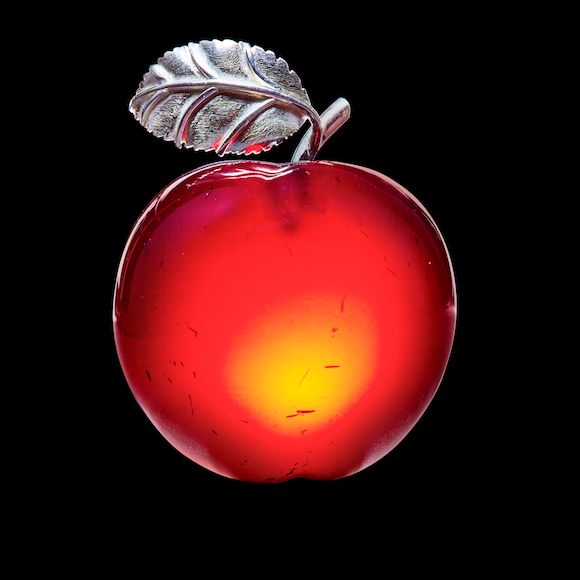 Bonhams : Unique Red Amber Carving--"The Apple"