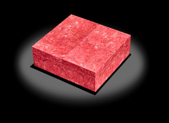 Bonhams : Thulite Intarsia Box by Konstantin Libman