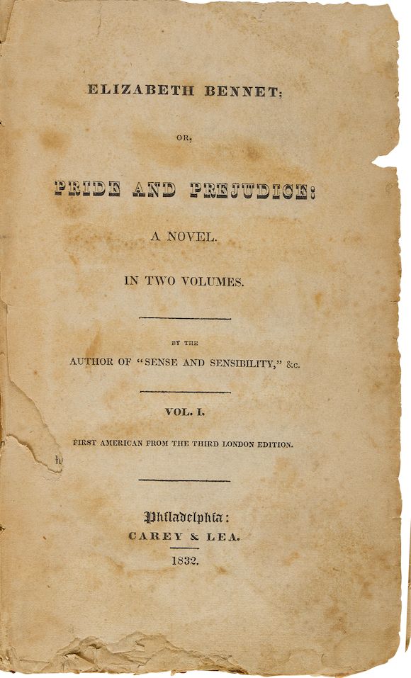 Bonhams : AUSTEN, JANE. 1775-1817. Elizabeth Bennet; or, Pride and ...
