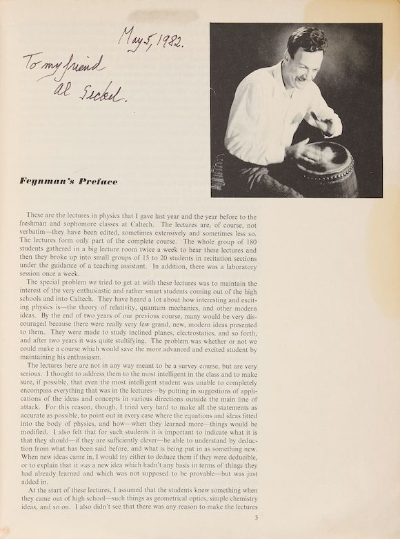Bonhams : FEYNMAN, RICHARD Phillips. 1918-1988. The Feynman Lectures on ...