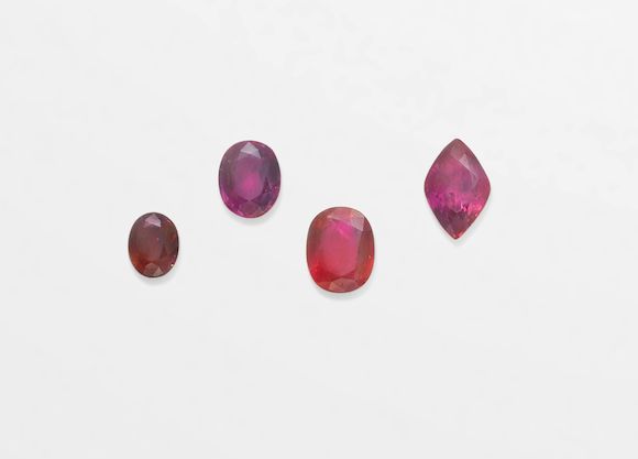 Bonhams : Group of Four Rubies