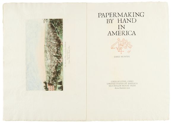 Bonhams : HUNTER, DARD. 1883-1966. Papermaking by Hand in America ...