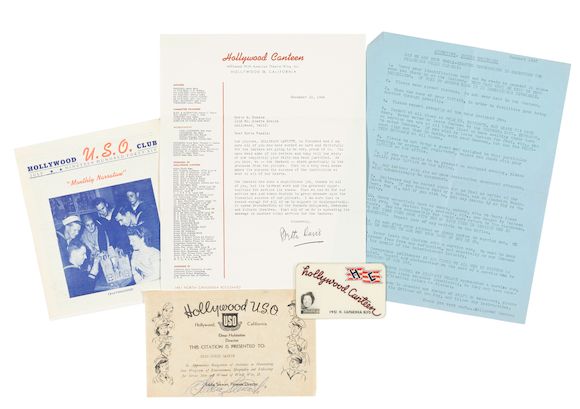 Bonhams : A Bette Davis signed letter and ephemera pertaining to the ...