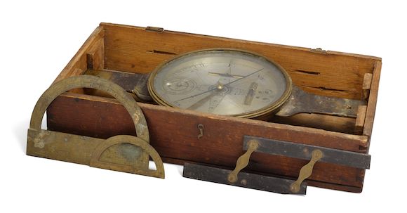 Bonhams : Goldsmith Chandlee SURVEYOR'S Compass. Glazed Brass ...
