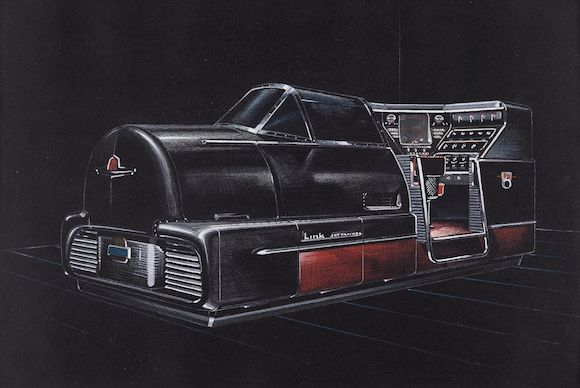 Bonhams : LINK TRAINER. Group of 3 original pastel on paper designs ...