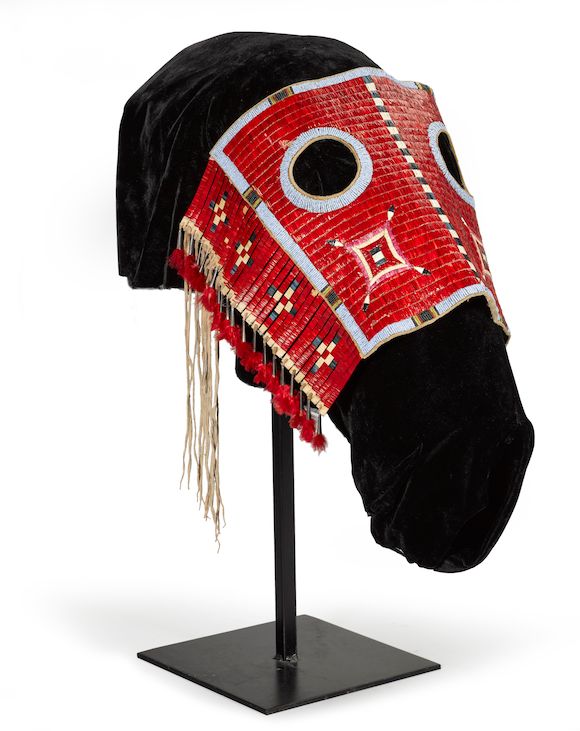 Bonhams : A Sioux quilled and beaded horse mask