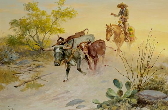 Bonhams : Charlie Dye (1906-1972) El Cabestro 20 x 30in (Painted in 1967.)