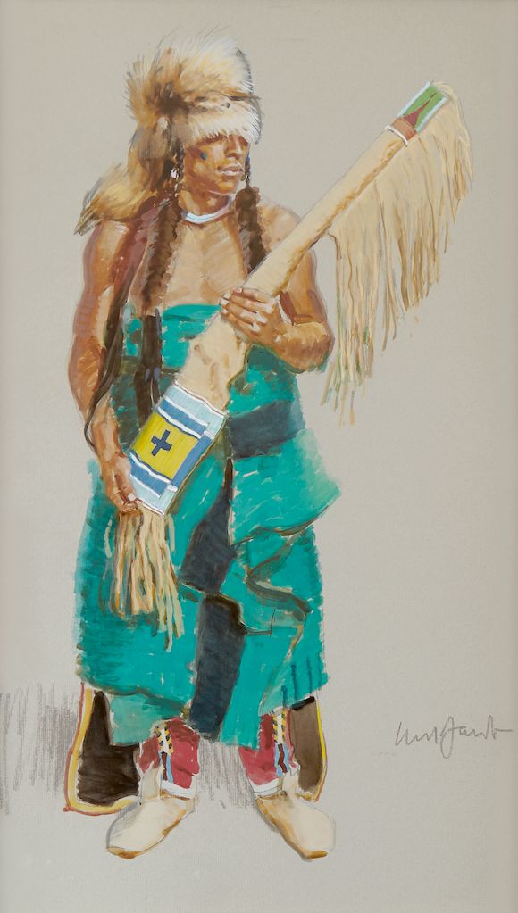 Bonhams : Ned Jacob (born 1938) Blue Painted Face 30 x 18in (Executed ...