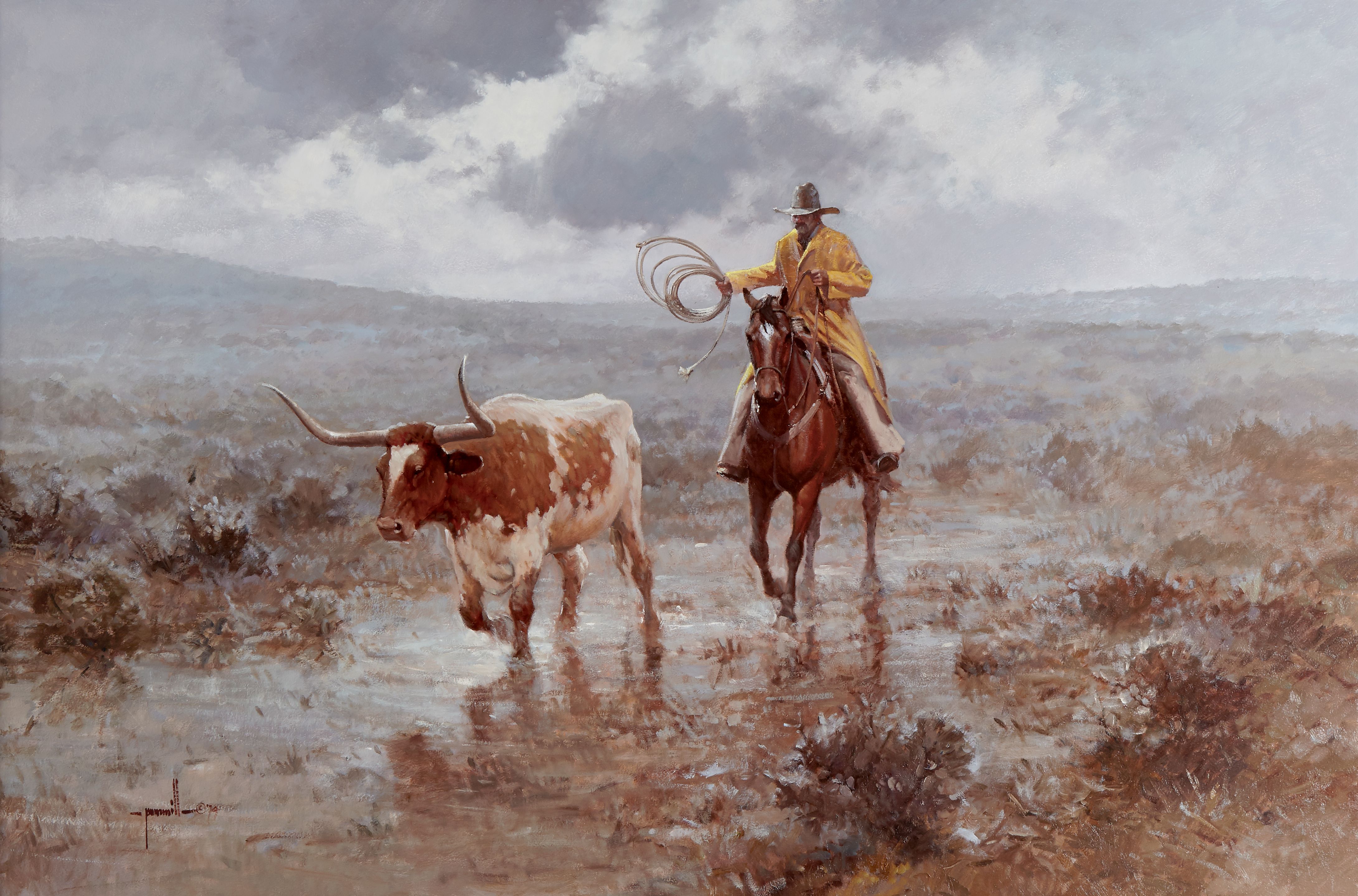 Bonhams : Robert Pummill (born 1936) The Maverick 32 x 48in (Painted in ...