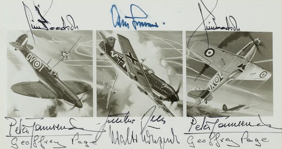 Bonhams : WORLD WAR II FIGHTER PILOTS. Photo Signed (Peter Townsend ...