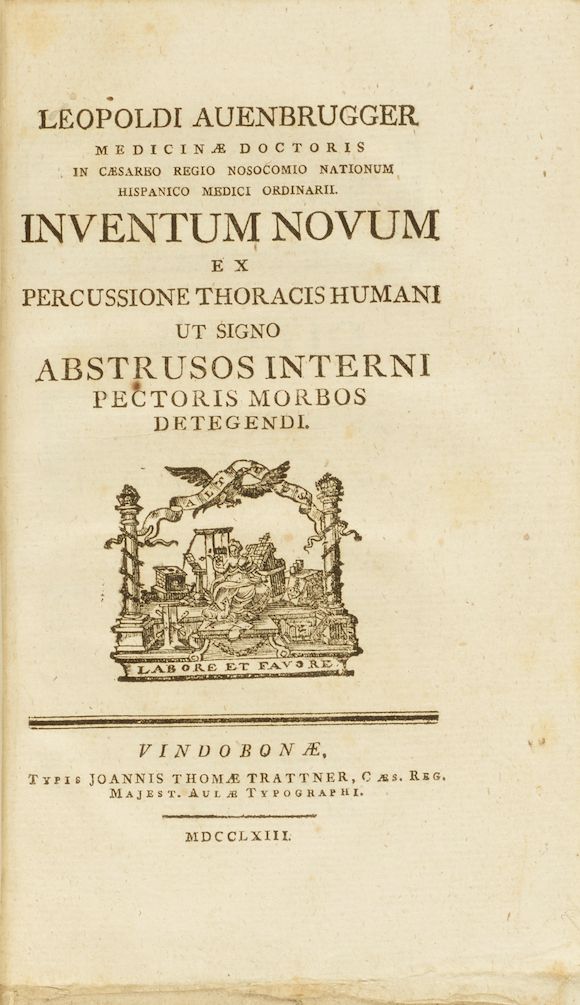 Bonhams : AUENBRUGGER, LEOPOLD. 1722-1809. Inventum novum ex ...