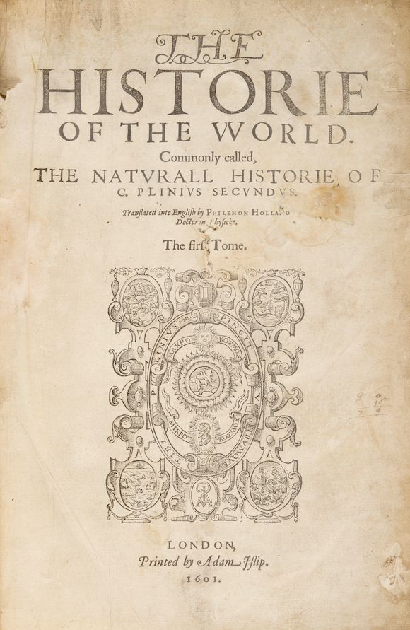 Bonhams : PLINY THE ELDER. C.23-79 A.D. HOLLAND, PHILEMON, Translator ...