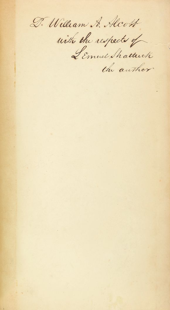 Bonhams : Shattuck, Lemuel. 1793-1859. REPORT OF A GENERAL PLAN FOR THE ...