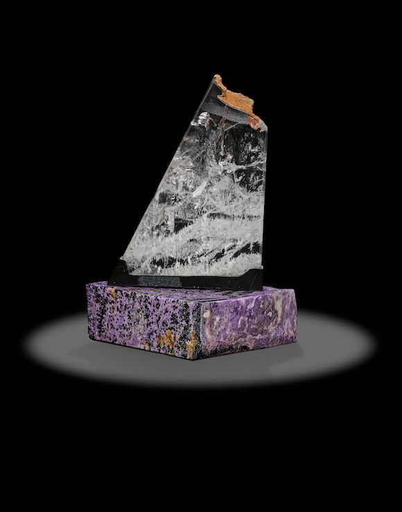 Bonhams : Quartz and Charoite Sculpture by Helmut Wolf