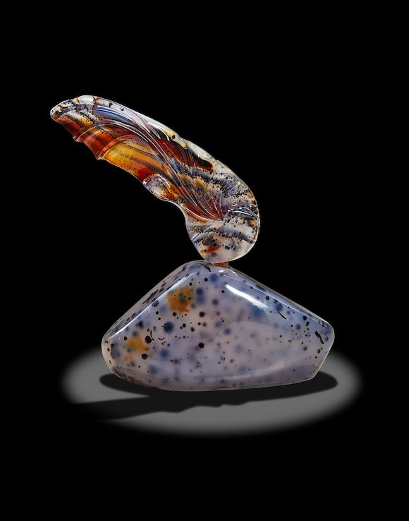 Bonhams : Carved Montana Agate Perfume Bottle by Thomas Harth Ames ...
