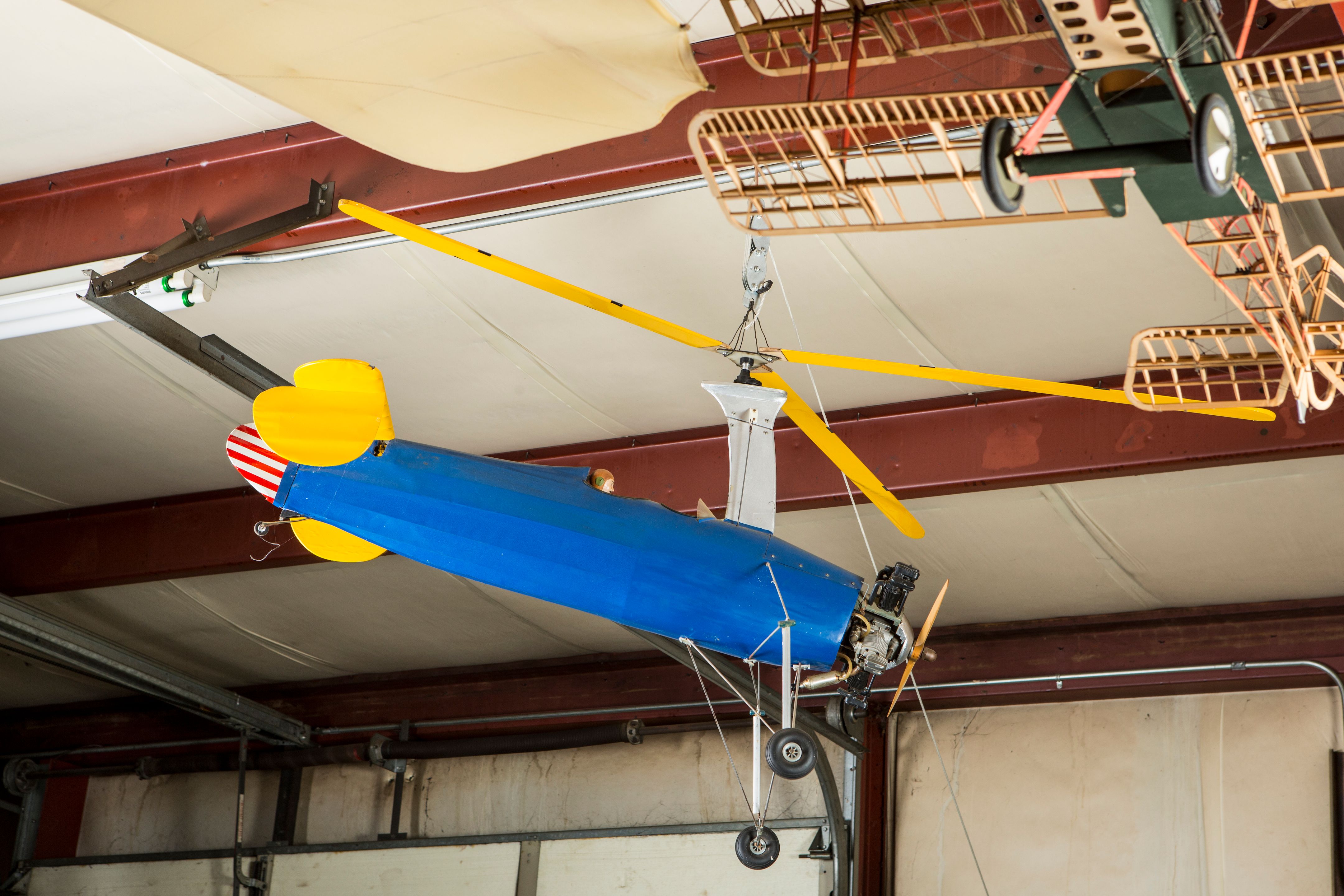 Bonhams Cars : A FLYING SCALE MODEL OF A KELLET KD-1 TWO SEAT AUTOGYRO,