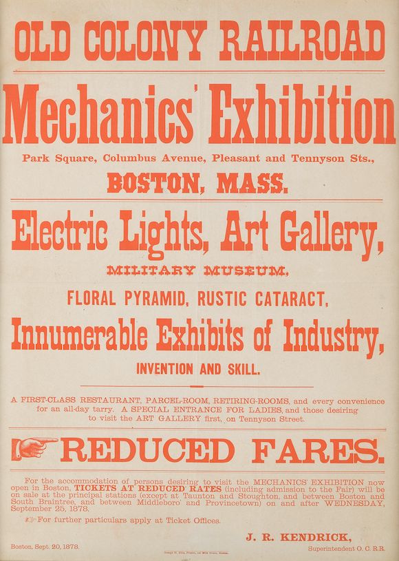 Bonhams : PRE-EDISON ELECTRIC LIGHT EXHIBITION, 1878. Mechanics ...