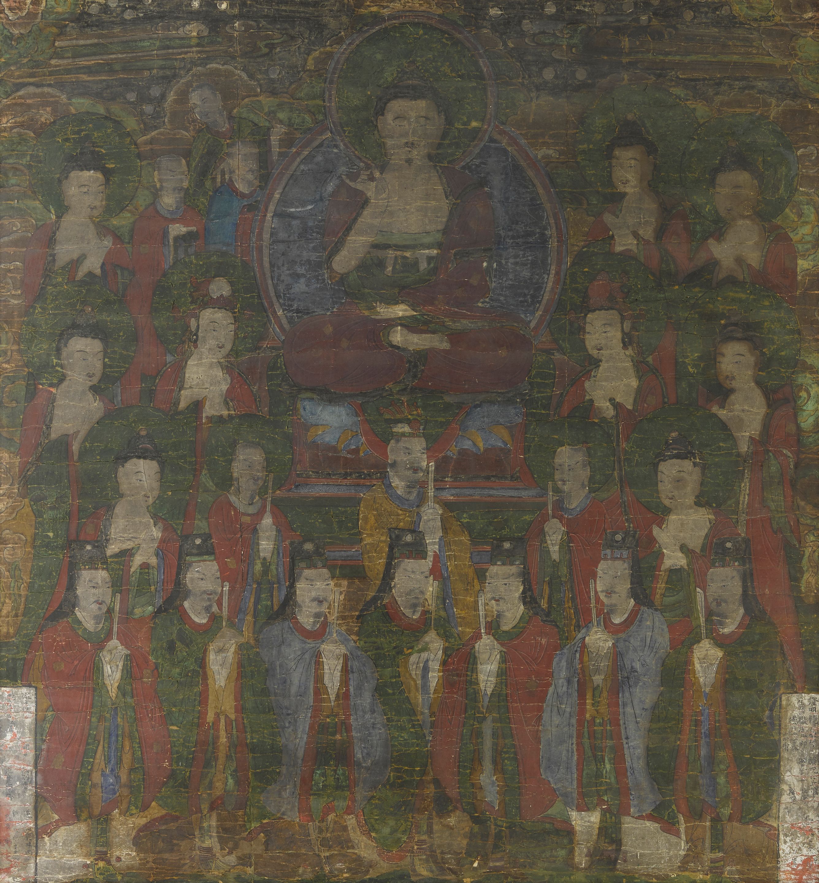 Bonhams : Anonymous Seokgasamjon (Shaka triad with disciples), Joseon ...
