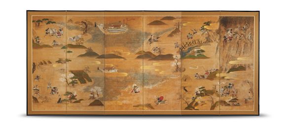 Bonhams : Anonymous Scenes from the Heike monogatari (The Tale of the ...
