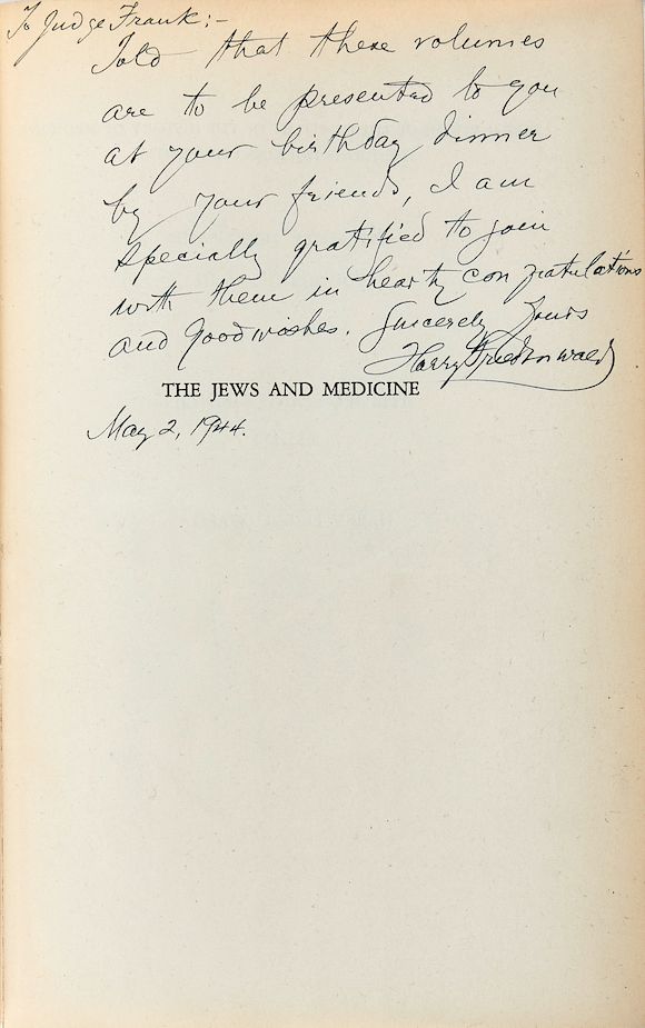 Bonhams : Jews and Medicine. A COLLECTION OF WORKS RELATING TO JEWISH ...