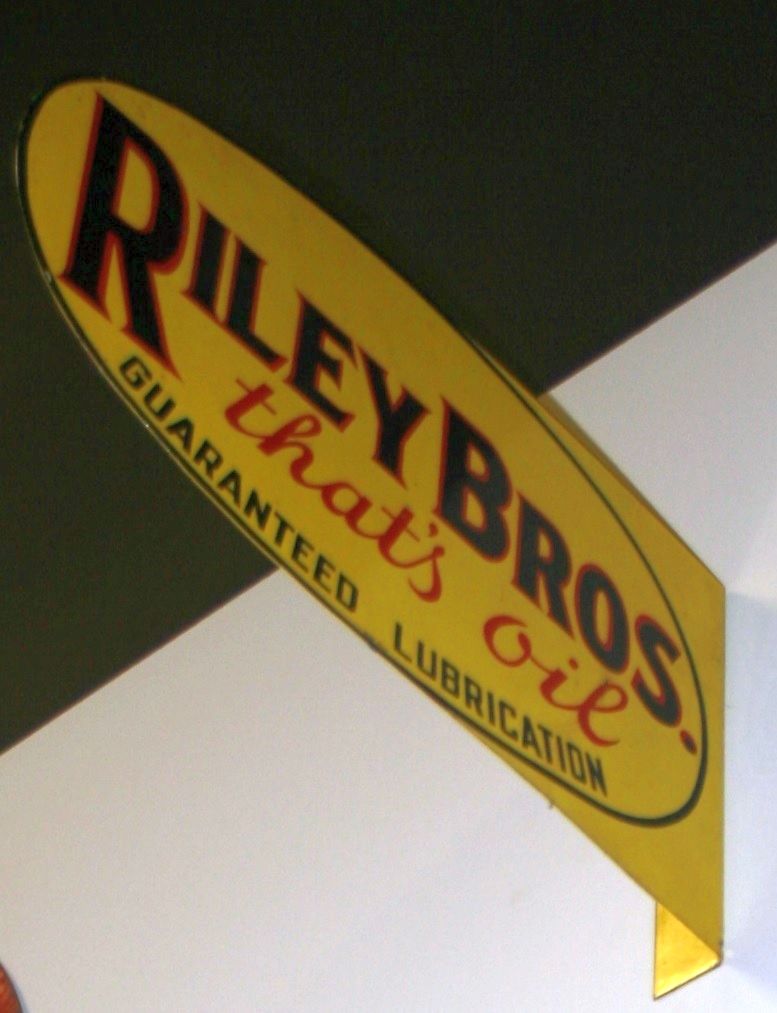 Bonhams Cars : TWO RILEY BROTHERS 'THAT'S OIL' SIGNS,