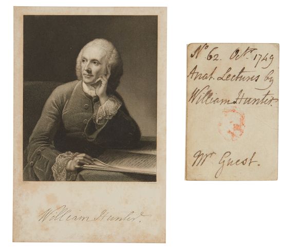Bonhams : Hunter, William. 1718-1783. ADS, being an admission ticket to ...