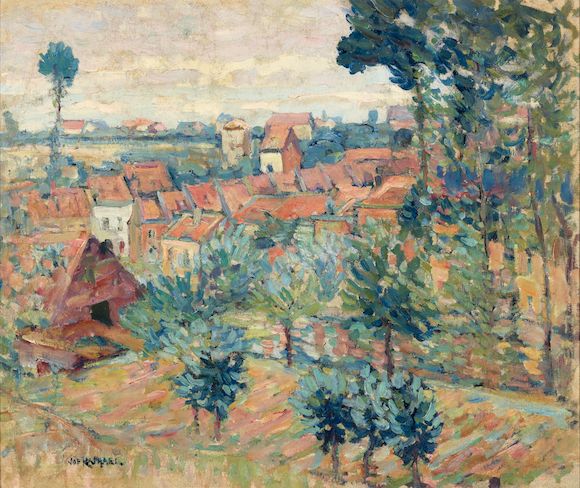 Bonhams : Joseph Raphael (1869-1950) Summer Linkebeek 26 3/4 x 31 1/2in