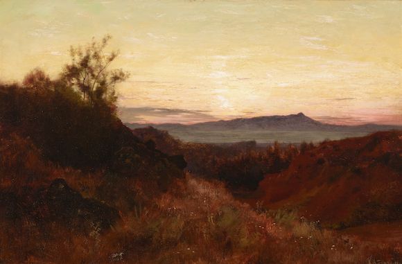 Bonhams : Joseph Henry Sharp (1859-1953) Landscape at dusk 20 x 30in ...