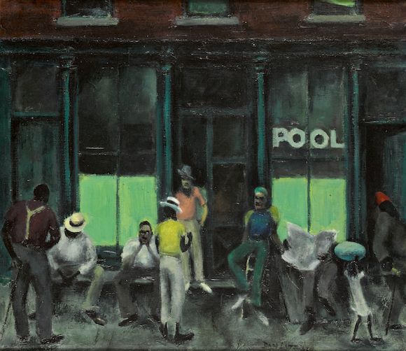 Bonhams : Dan Lutz (1906-1978) Street scene 26 x 30in (Painted in 1938.)