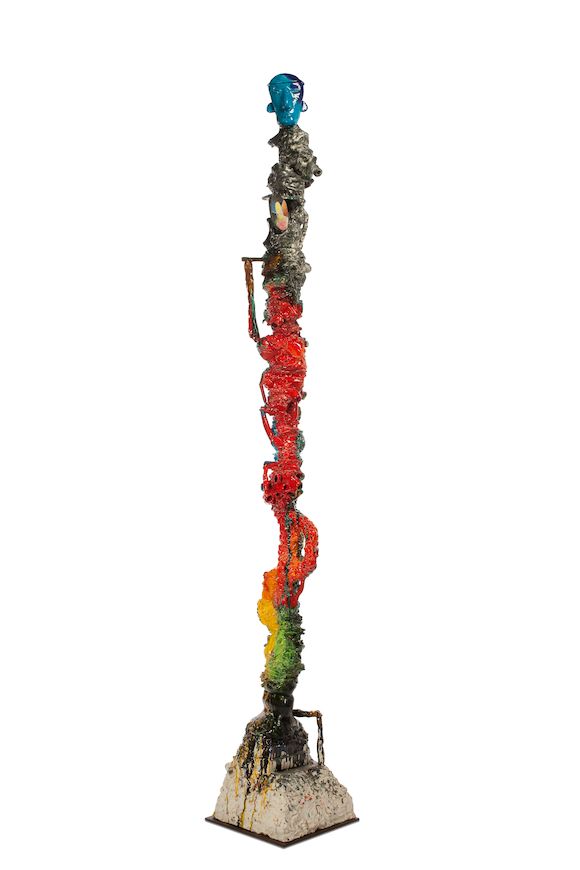 Bonhams : Michael Lucero (born 1953) Blue High1990polychromed and ...