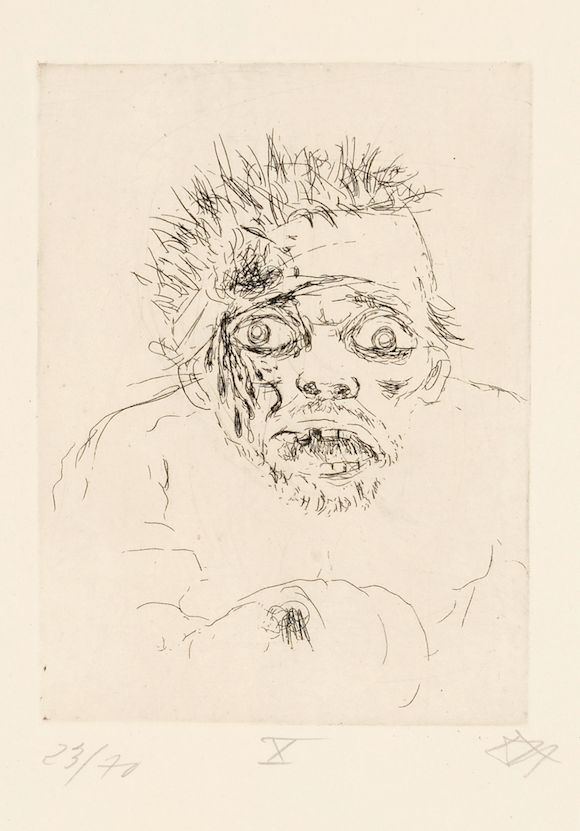 Bonhams : Otto Dix (1891-1969); Wounded Man Fleeing (Battle of the ...