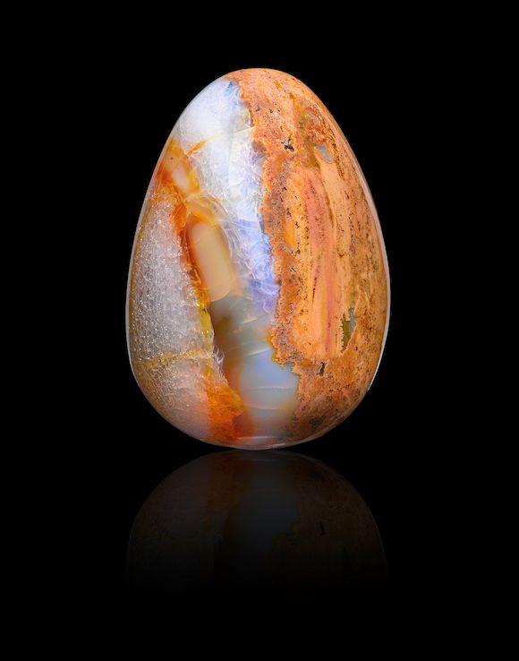 Bonhams : Oregon Opal Egg-form Carving