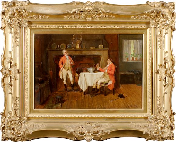 Bonhams : Edward Percy Moran (American, 1862-1935) The stirrup cup 14 x ...