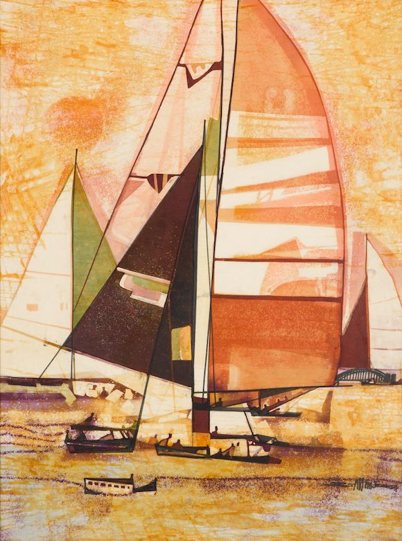 Bonhams : Seah Kim Joo (Singaporean, b. 1939) Sail Boats