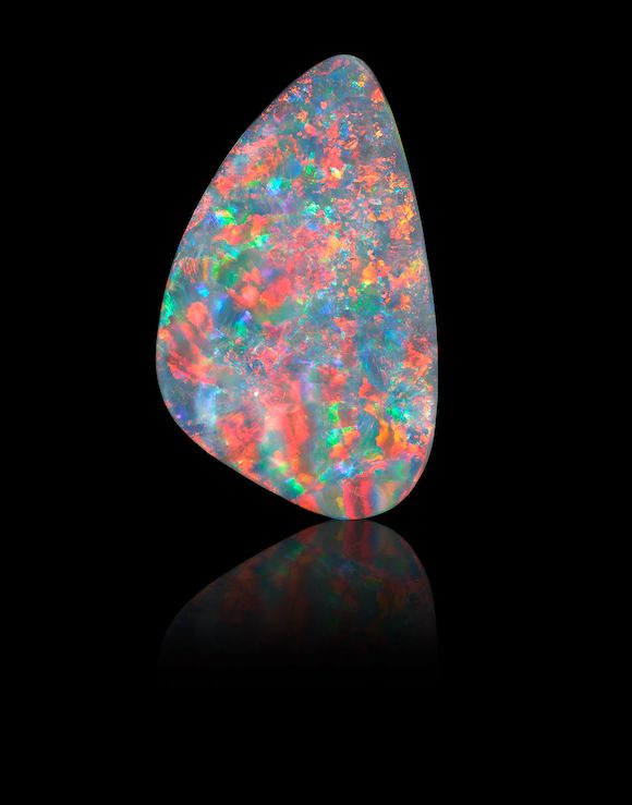 Bonhams : Ribbon Pattern Black Opal--"The Butterfly Wing"