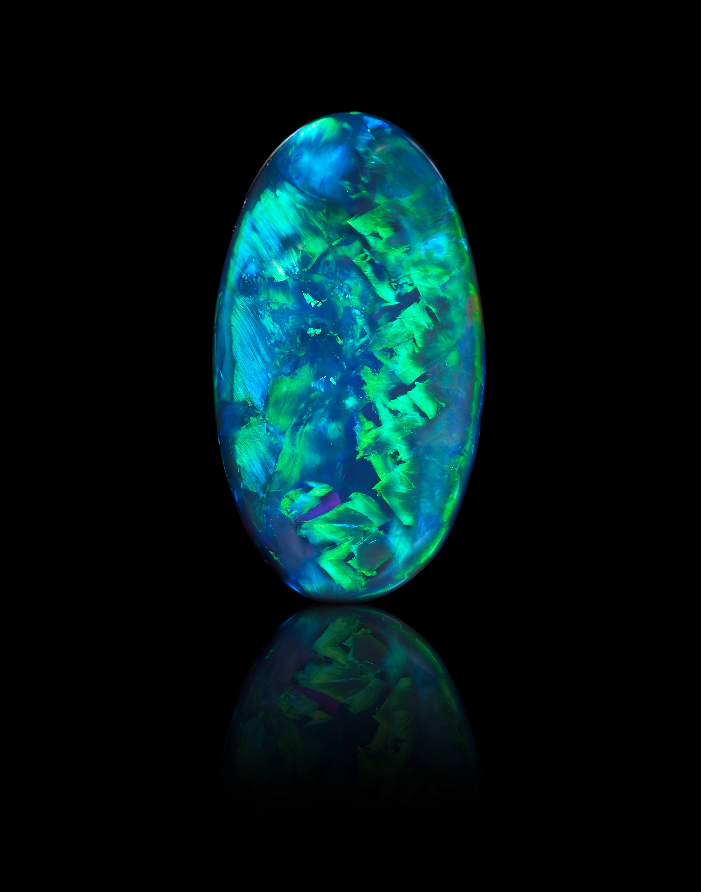 Bonhams : Black Crystal Opal with Chinese Writing Pattern