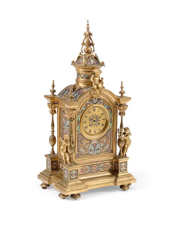 Bonhams : A French Renaissance Revival Champleve Mounted Gilt Bronze ...