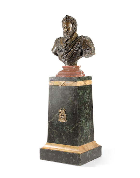 Bonhams A Patinated Bronze Bust Of Henri Iv Together With A Baroque