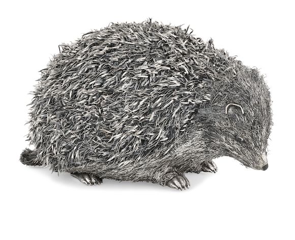 Bonhams : An Italian sterling silver figure of a Hedgehog marked M ...