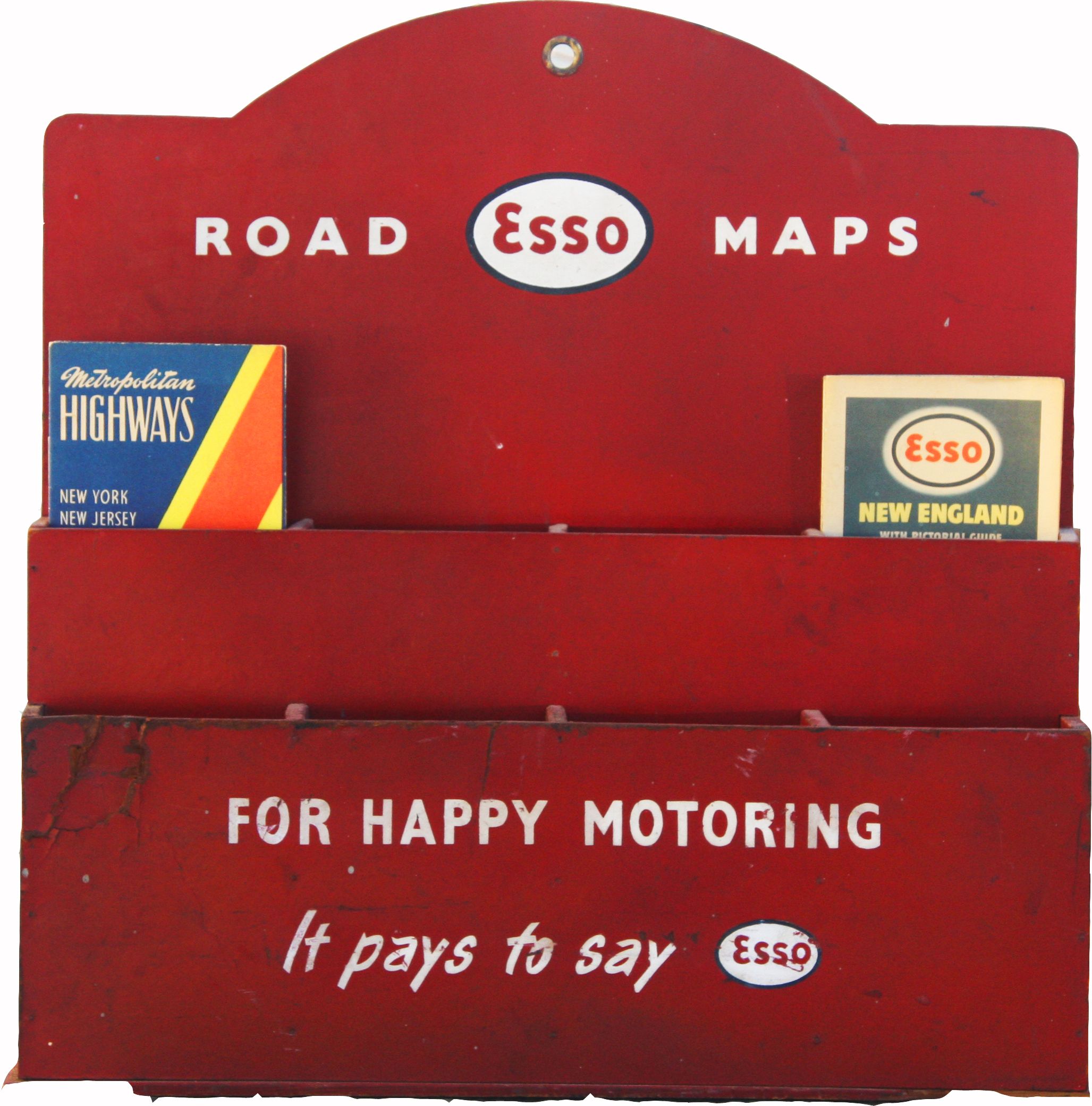 Bonhams Cars : An Esso-branded wooden map rack,