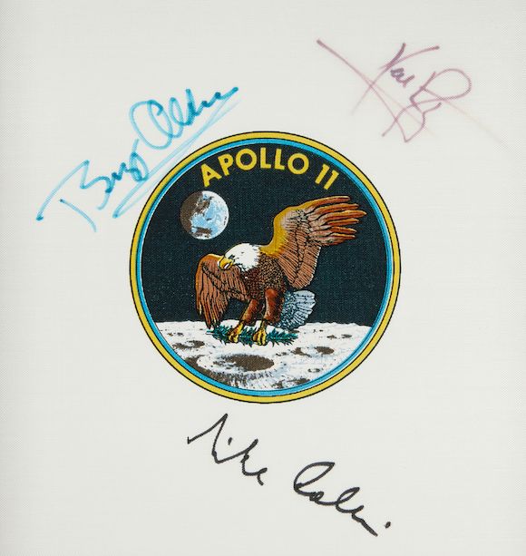 Bonhams : SIGNED BY THE ENTIRE APOLLO 11 CREW. Apollo 11 Beta cloth ...
